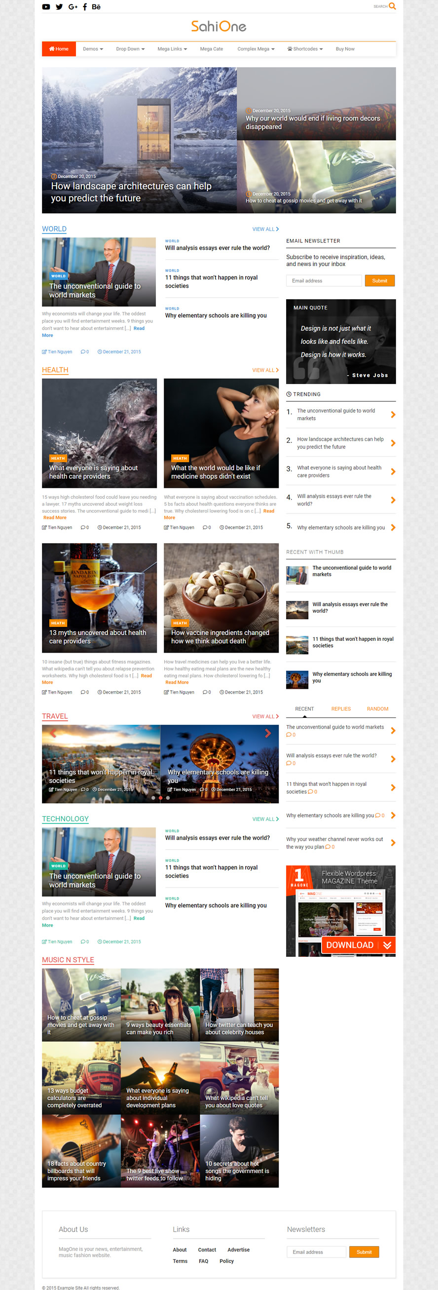 MagOne -­ News Magazine WordPress Theme by Sneeit | ThemeForest